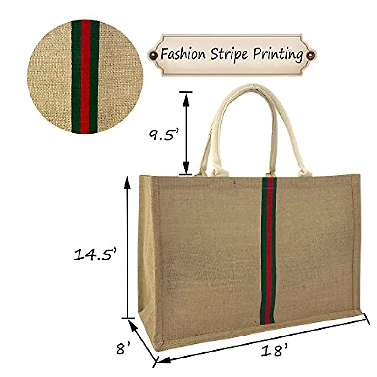 Hibala Woven Large Beach Bag Straw Bag Beach Tote Handmade Weaving Shoulder Bag Tassel Bag Handbag (Green Stripe) …