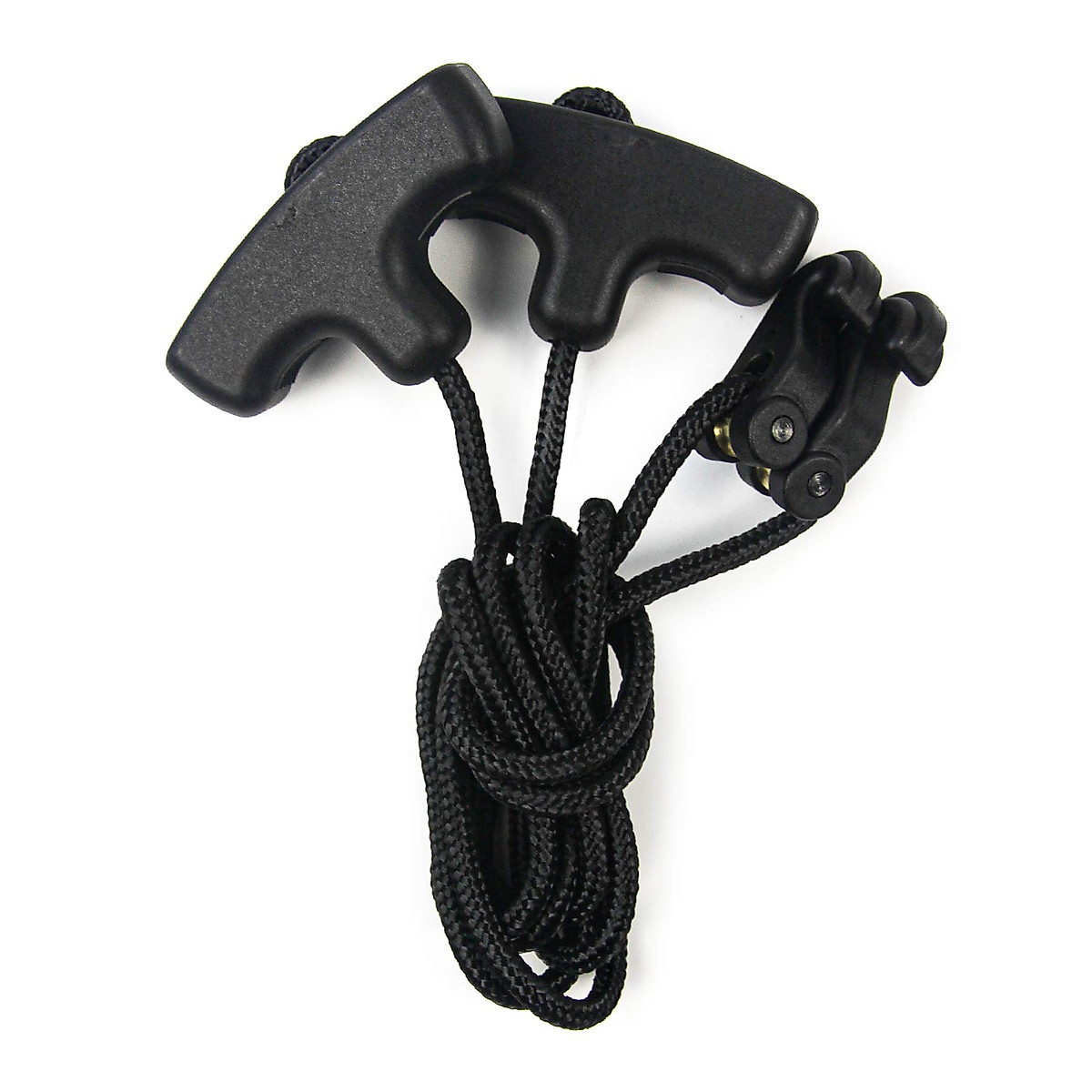 GUGULUZA Crossbow Cocking Device with Double Handle Crossbows Rope 1.6m/63 inch Cocker Aid Cocking String Tool Black