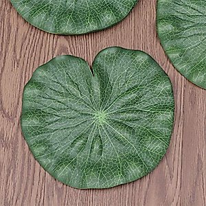 PRETYZOOM 10pcs Artificial Lily Pads Simulation Foam Lotus Leaf Floating Lily Pads for Fish Tank Pond Pool Decor (15cm)