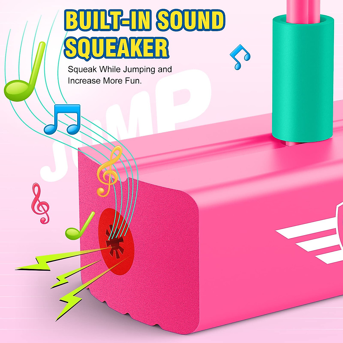 CUUGO LET'S GO! CG Pogo Stick Toys for 3-12 Year Old Girls, Foam Pogo Jumper Toys for Age 3-12 Years Old Kids Pogo Stick Autism Toys Outdoor Toys Party Birthday Stocking Stuffers Fun Toys, Rose Red