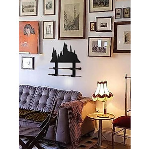 Biggun 2-Tier Wall-Mounted Pine Wood Magic Wand Display Stand - Black