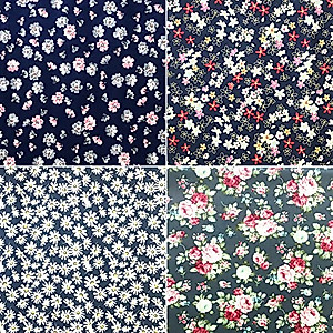 Mililanyo 8pcs 18x22inch Cotton Fabric Fat Quarters Daisy Design Fabric Bundles Floral Precut Patchwork for Quilting Sewing Crafting