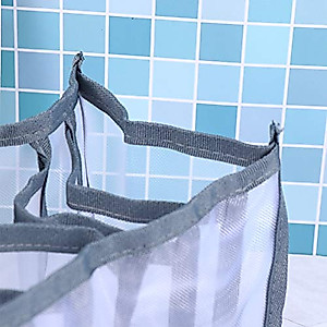 Cabilock 3PCS Underwear Storage Boxes Collapsible Closet Divider Nylon Grids Style for Bra Socks Ties Scarves Lingerie for Wardrobe Cabinet Organizer (Grey)