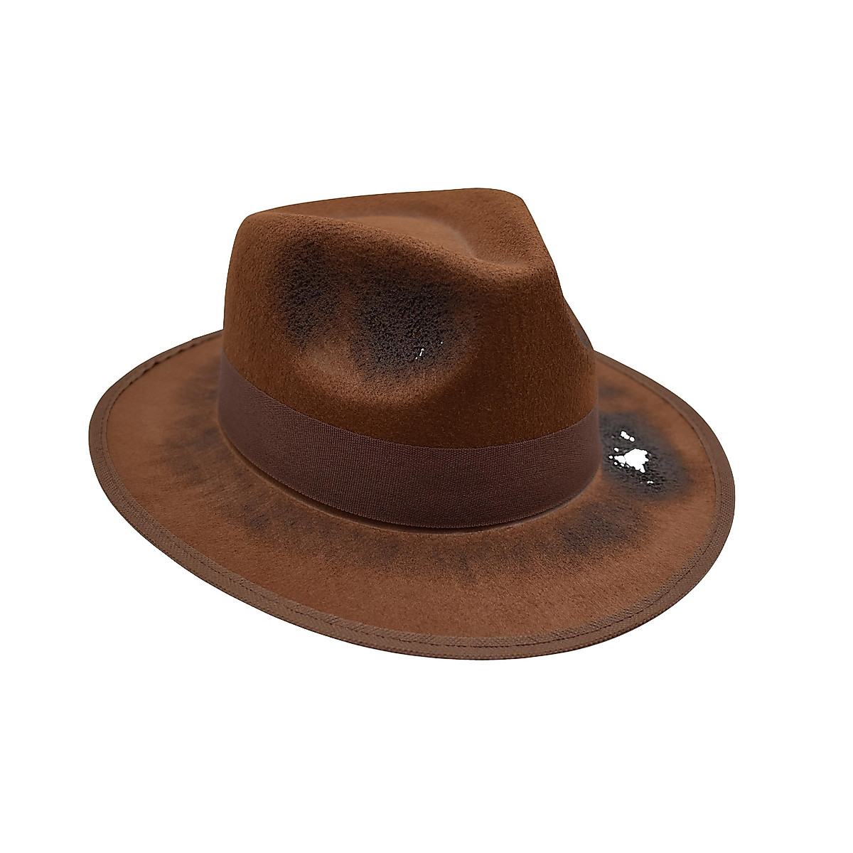 Nicky Bigs Novelties Tattered Burned Brown Fedora Hat - Scary Nightmare Creeper Hats - Cosplay Halloween Costume Accessory, Brown, Large