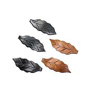 Islandoffer Handcrafted Wooden Chopstick Rest Spoon Fork Knife Holder leaf Designed, Set of 6