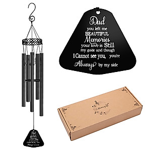 Memorial Wind Chimes for Loss of Father Sympathy Gifts Loss of Dad Papa Rememberance Large Angel Windchimes Outside Indoor Garden Home Déco