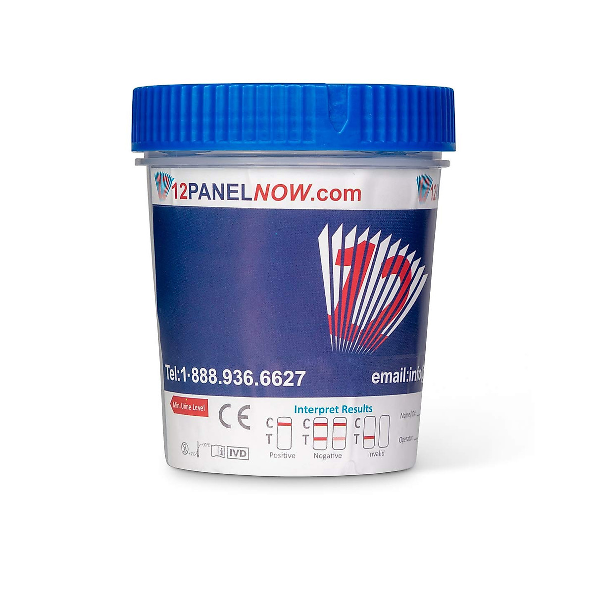 [25 Pack] 12 Panel Drug Test Screening Cups - Tests for AMP, BAR, BUP, BZO, COC, MDMA, MET, MTD, OPI, OXY, TCA, and THC, Instant Multi Panel Urine Drug Test with Temperature Strip