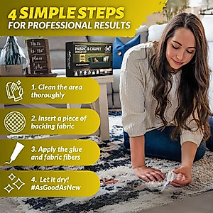 Coconix Fabric & Carpet Repair Kit | Fix Tears, Holes, and Burns on Fabric and Carpet Upholstery, Rugs, and Clothing | Easy Application with Customizable Colors