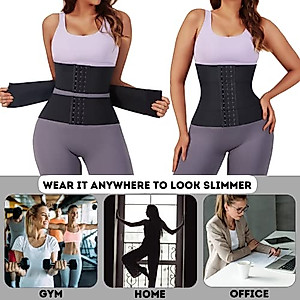 Waist Trainer For Women - Adjust Your Snatch | Triple Trainer Wrap, Miracle Tummy Wrap, Sweat Workout Belt, Waist Trimmer for Women | Snatch Me Up Belly Body Shaper Compression Fupa Wrap (M, Black)