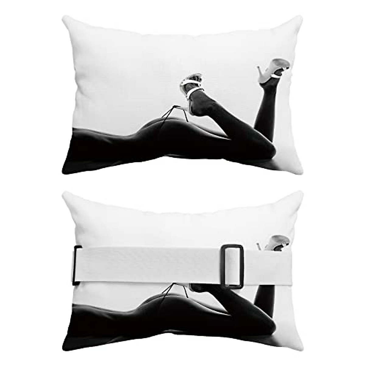 HERBED Recliner Head Pillow Outdoor Pillow with Insert The Shadow of Sexy Lady with High Heels Waterproof Lumbar Pillow with Adjustable Strap Lounger Patio Chair Pillows for Beach Pool Office 2pcs