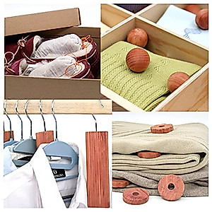 Homode Cedar Blocks for Clothes Storage, Ceder Wood Chips and Balls for Closets and Drawers, Fresh Scented Sachets, 40 Pack