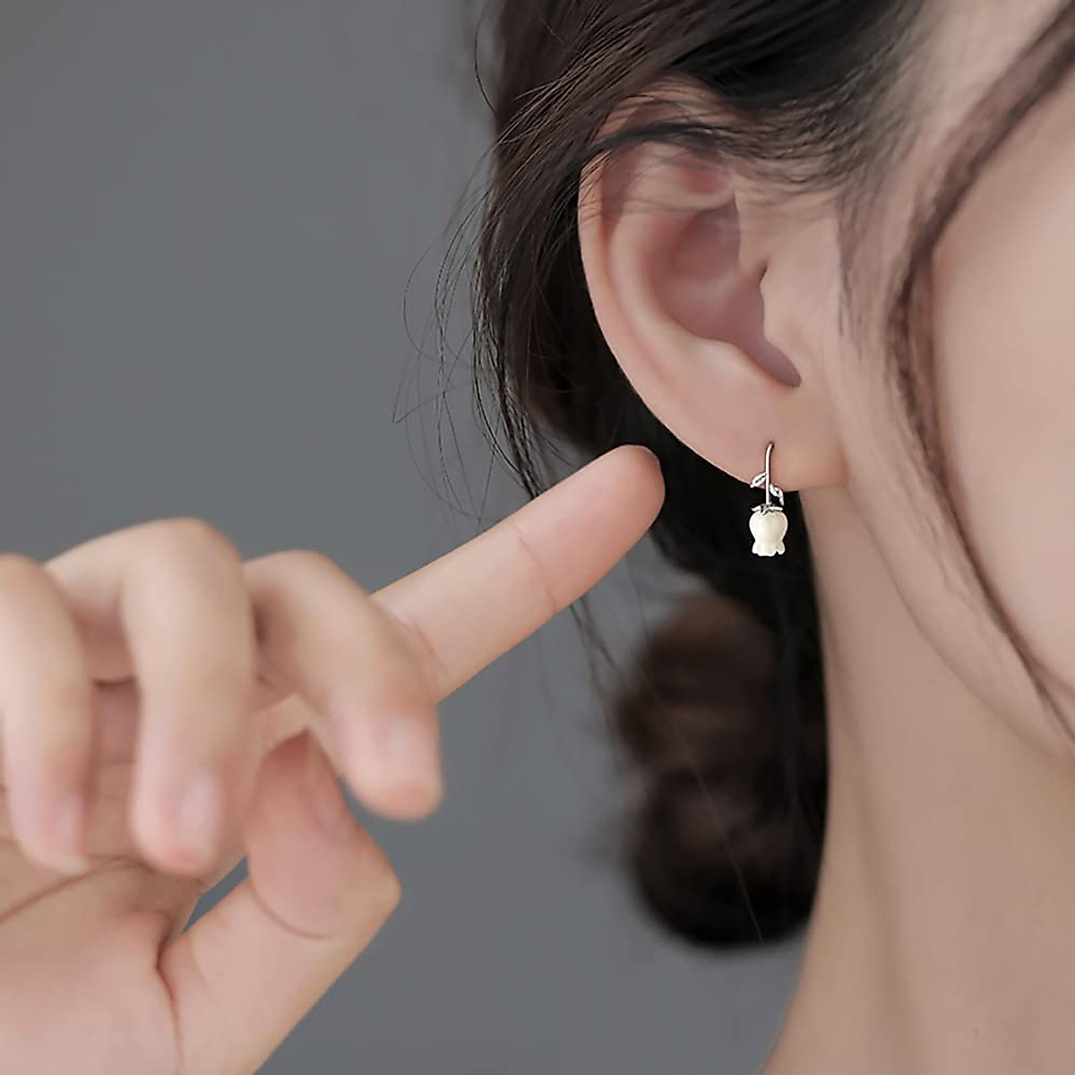 Reffeer Solid 925 Sterling Silver Flower Crawler Cuff Earrings Wraps for Women Flower Wrap Earrings Climber (A-Silver)