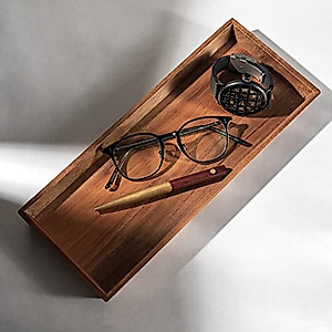 Jo Lavie Sink Wood Vanity Tray - Modern Bathroom Decor for Restroom, Dressers, Countertop - Versatile House and Apartment Decoration - 12" x 5" x 1"