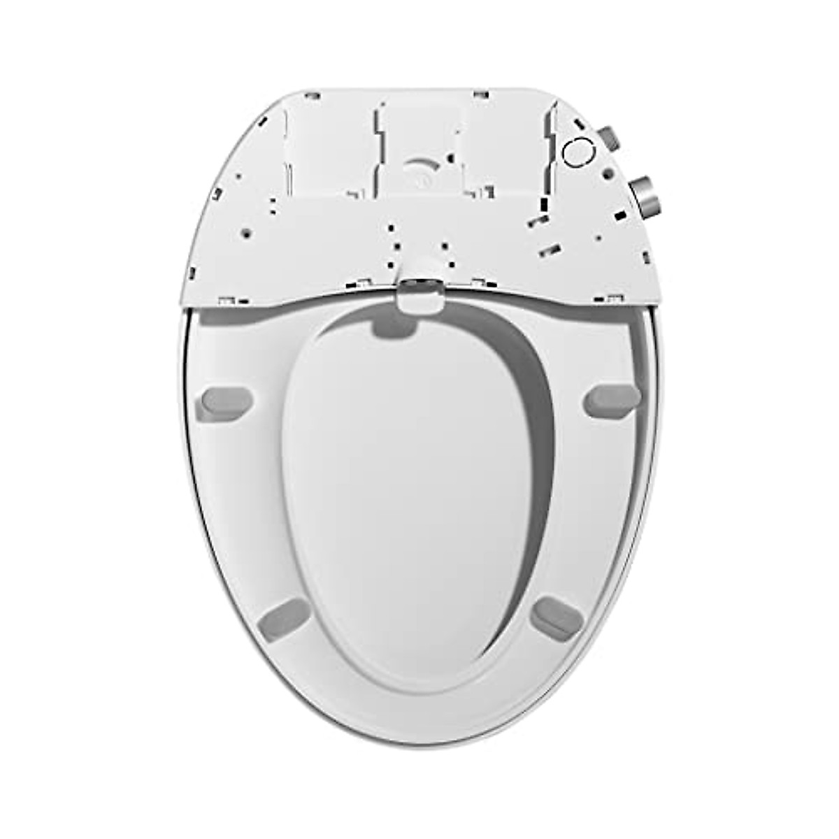 Vinnova Taranto Non-Electric Bidet Toilet Seat - Self Cleaning Retractable Nozzle, Elongated in White, Easy Installation