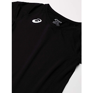ASICS Spin Serve Volleyball Jersey Short Sleeve, Team Black, x Large
