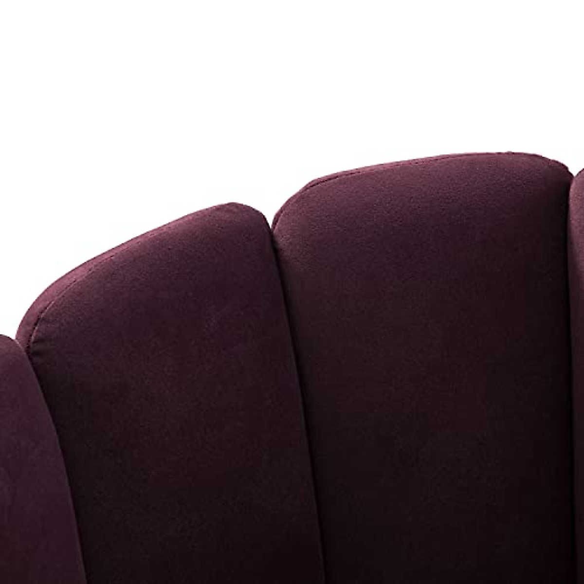 HULALA HOME Velvet Dining Chair Modern Living Room Chair with Shell Back and Golden Metal Legs, Comfy Upholstered Cute Accent Chair for Living Room Bedroom Makeup Room Vanity, Purple