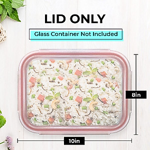 Razab 3300ML (3300 ml/ 112 oz) Glass Red Food Storage Container - LID Only