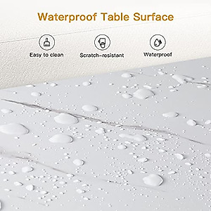 NOBLEWELL Lift Top Coffee Table with Storage Compartment and Separated Open Shelves, Pop Up Coffee Table for Living Room, 39.4in L, White Marble