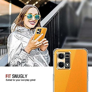 USTIYA Case for Reno 7 (No for 5G) / Oppo F21 Pro Clear TPU Four Corners Protective Cover Transparent Soft funda