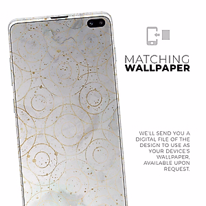 DesignSkinz Karamfila Watercolor & Gold V8 Protective Vinyl Decal Wrap Skin Cover Compatible with The Samsung Galaxy S20 (Screen Trim & Back Glass Skin)