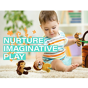 Etna 5-Piece Bunny Condo Play Set with Sounds - Stuffed Rabbit Carrier and Tiny Plush Bunnies for Imaginative Play