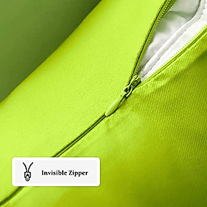 SOFJAGETQ Pack of 4 Green Decorative Outdoor Waterproof Pillow Covers for Patio Furniture Pillow Cases, 18"x18", Apple Green