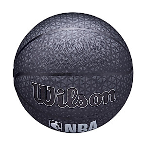 WILSON NBA Forge Series Indoor/Outdoor Basketball - Forge Pro, Black, Size 7 - 29.5"