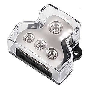 uxcell 3 Way Power Distribution Block 0 Gauge in 4 Gauge Out Power Ground Distributor for Splitter