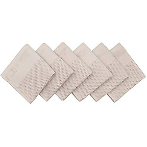 Mia'sDream Cotton Dish Cloths Dish Rags Waffle Weave Kitchen Towel, Soft and Absorbent Dish Towels Hand Towels for Kitchen, 12inchx12inch 6 Pack (Khaki)
