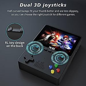 Retro Handheld Game Console with 64G TF Card, Support 10000+Games, HDMI and TV Output 3.5 Inch IPS Screen Portable Rechargeable Open Source Game Console Emulator with Card Reader and Video Cable Black