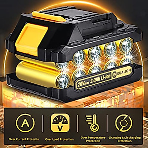 Cordless Caulking Gun, 20V Electric Caulk Adhesive Gun with 2*2.0Ah Li-Battery & Anti-Drip Design