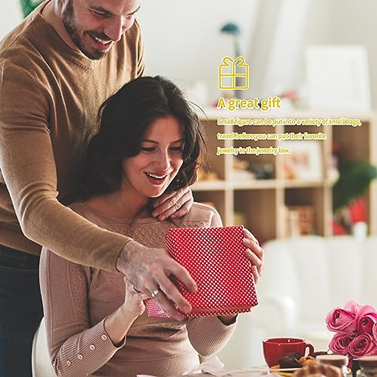 SANQIANWAN Luxury Leather Travel Jewelry Box for Women Mini Organizer Small Jewelry Portable Travel Case for Rings Earrings Necklace Multifunctional Storage Wedding Bridesmaids Wife Daughter Gift