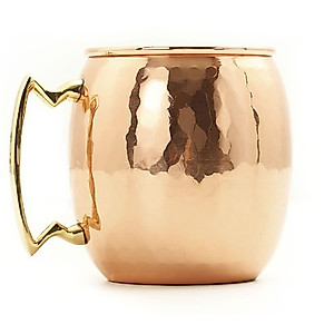 Old Dutch Nickel-Lined Solid Copper Hammered Moscow Mule Mug, 16 Oz.