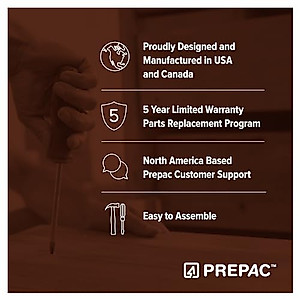 Prepac Milo Mid-Century Modern 4 Drawer Chest of Drawers, Contemporary Bedroom Furniture, Small Dresser for Bedroom, 18.25"D x 26.5"W x 41"H, Cherry