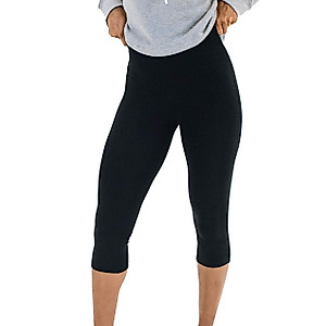 Spalding Women's Essential Capri Legging | Comfortable 4-Way Stretch Athletic Pants | High-Waist Black | Small