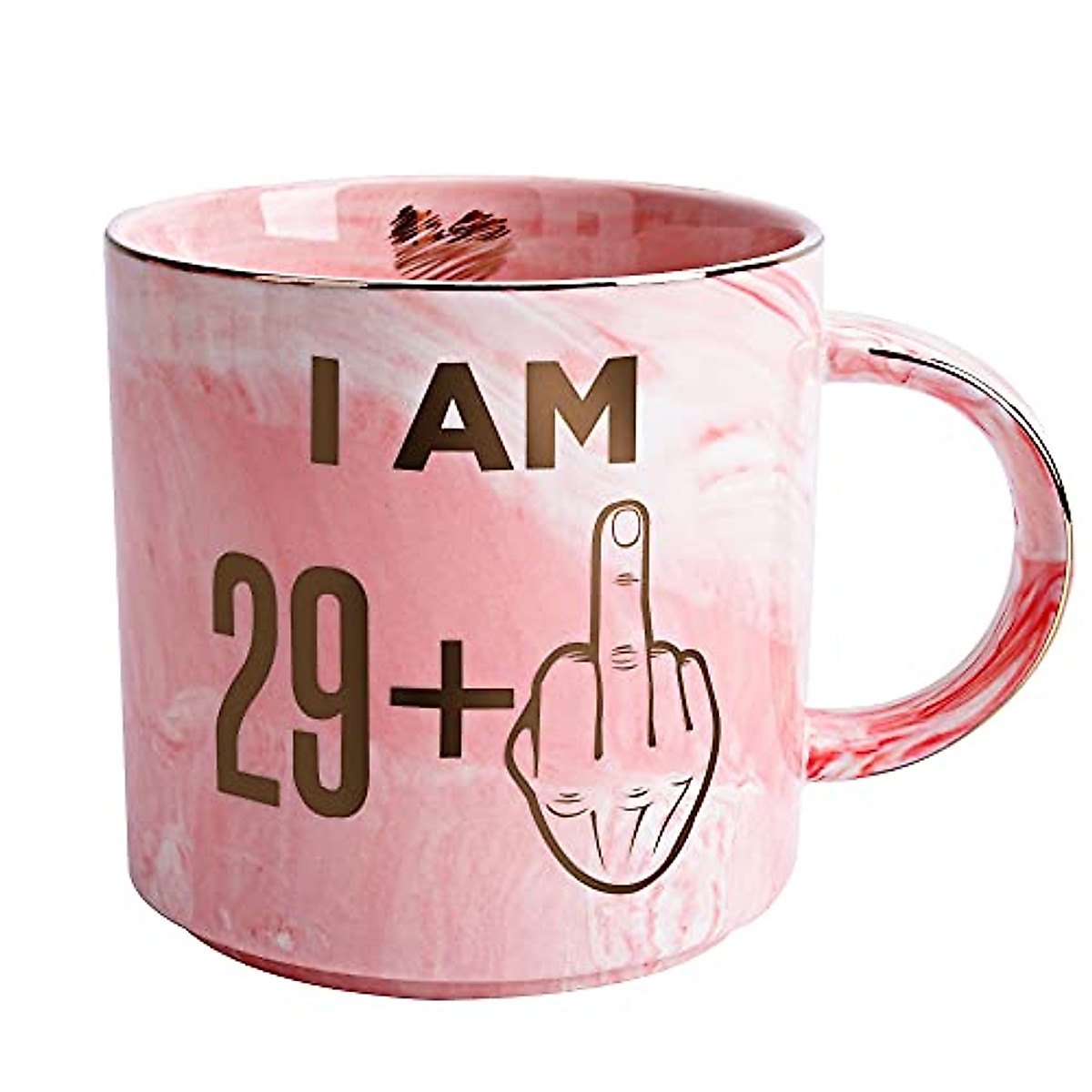 30th Birthday Gifts for Women - Funny Turning 30 Year Old Birthday Gift Ideas for Wife, Mom, Daughter, Sister, Aunt, Best Friends, BFF, Coworkers - Fabulous Pink Marble Mug, Ceramic 11.5oz Coffee Cup