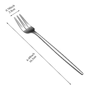 Evanda Dessert Forks Set of 6 Pack 6.3"/16.5cm, Stainless Steel Pastry Fork, Family Appetizer Fork for Fruit, Cake, Cheese, Party Trips, Cafes, Restaurants, Easy To Clean, Dishwasher Safe