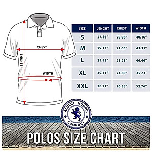 Albert Morris Mens Polo Shirts, Polo Shirts for Men, Shirts for Men, Short Sleeve Mens Shirts, American Classics, Medium