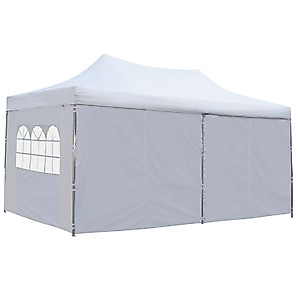 outdoor basic 10x20 Ft Pop up Canopy Party Wedding Gazebo Tent Shelter with Removable Side Walls White For Hiking