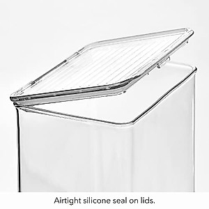Nate Home by Nate Berkus Airtight Food Canister Containers | with Locking Lids for Storing Dry Goods on Any Kitchen Counter, Cabinet, or Pantry Storage from mDesign - Set of 4, Clear