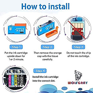 Wolfgray 12 Packs Compatible Ink Cartridge PGI-250XL CLI-251XL 250xl 251xl (4Large BK+2BK+2C+2M+2Y) Works for PIXMA MX922 MG5522 MG5620 MG6620 MG6600 MX920 iX6820 iP7220 Printer