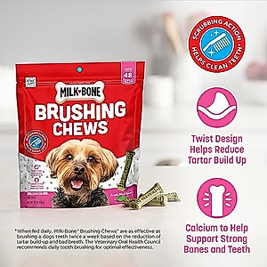 Milk-Bone Fresh Breath Brushing Chews, 48 Mini Daily Dental Dog Treats