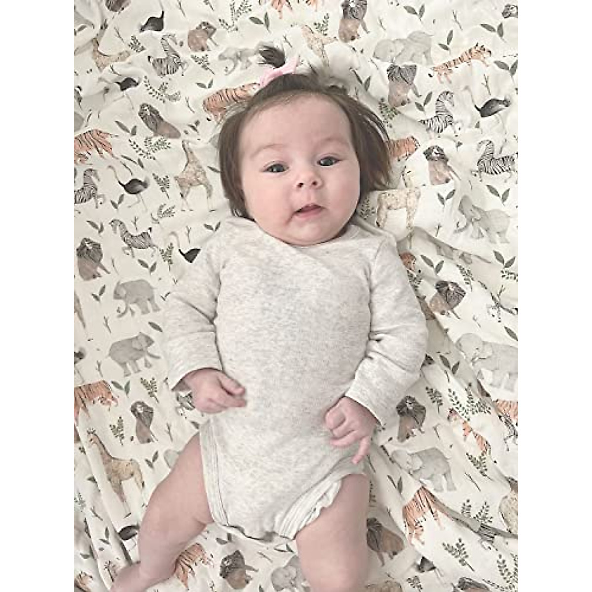 Little Jump Bamboo Muslin Swaddle Blankets - 2 Pack Jungle & Green - Softest Baby Receiving Blankets for Boys and Girls (Jungle & Green)