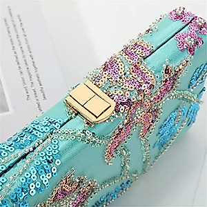 MXIAOXIA Vintage Style Sequined Day Clutch Beading Flower Evening Bags Party Bridal Female Handbags