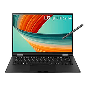 LG gram 14” 2in1 Lightweight Laptop, Intel 13th Gen Core i7 Evo Platform, Windows 11 Home, 32GB RAM, 1TB SSD, Black