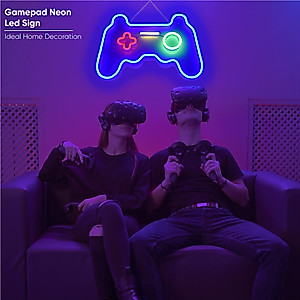 Gaming Controller Neon Sign | 16 x 10.8 Inch LED Light Sign for Wall Decor, Gaming Room, & Bedroom | Playstation or Xbox Gamer Decorations for Kids, Teens, Adults