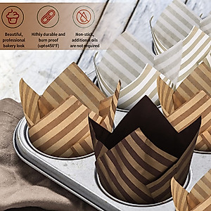 150 Pcs Tulip Cupcake Liners for Baking, Tulip Muffin Liners, Baking Cupcake Wrappers Cups Liners Non-stick Heat Resistant Greaseproof for Wedding Birthday Anniversaries
