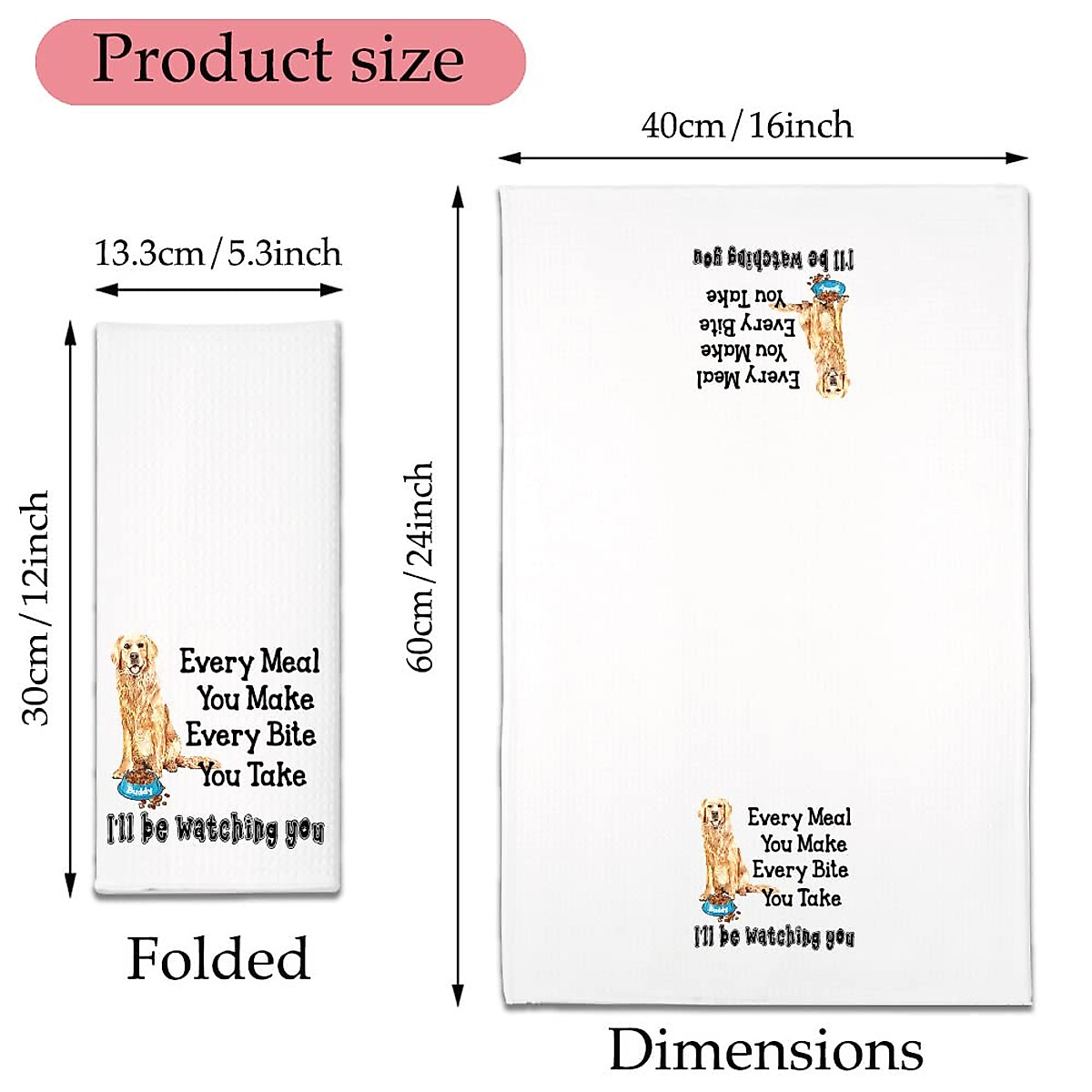 Hafhue Every Meal You Make, Every Bite You Take Funny Golden Retriever Kitchen Towel Gifts for Women Sisters Friends Mom Aunts Wife Girlfriend, Housewarming Gift for Hostess Dog Mom