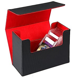 Epakh Graded Deck Card Storage for 32 4-Screw Trading Cards or 32 Graded Cards, Deck Trading Cards Box Holding Compatible with TCG MTG Storage Boxes for Baseball Play Cards(Black)