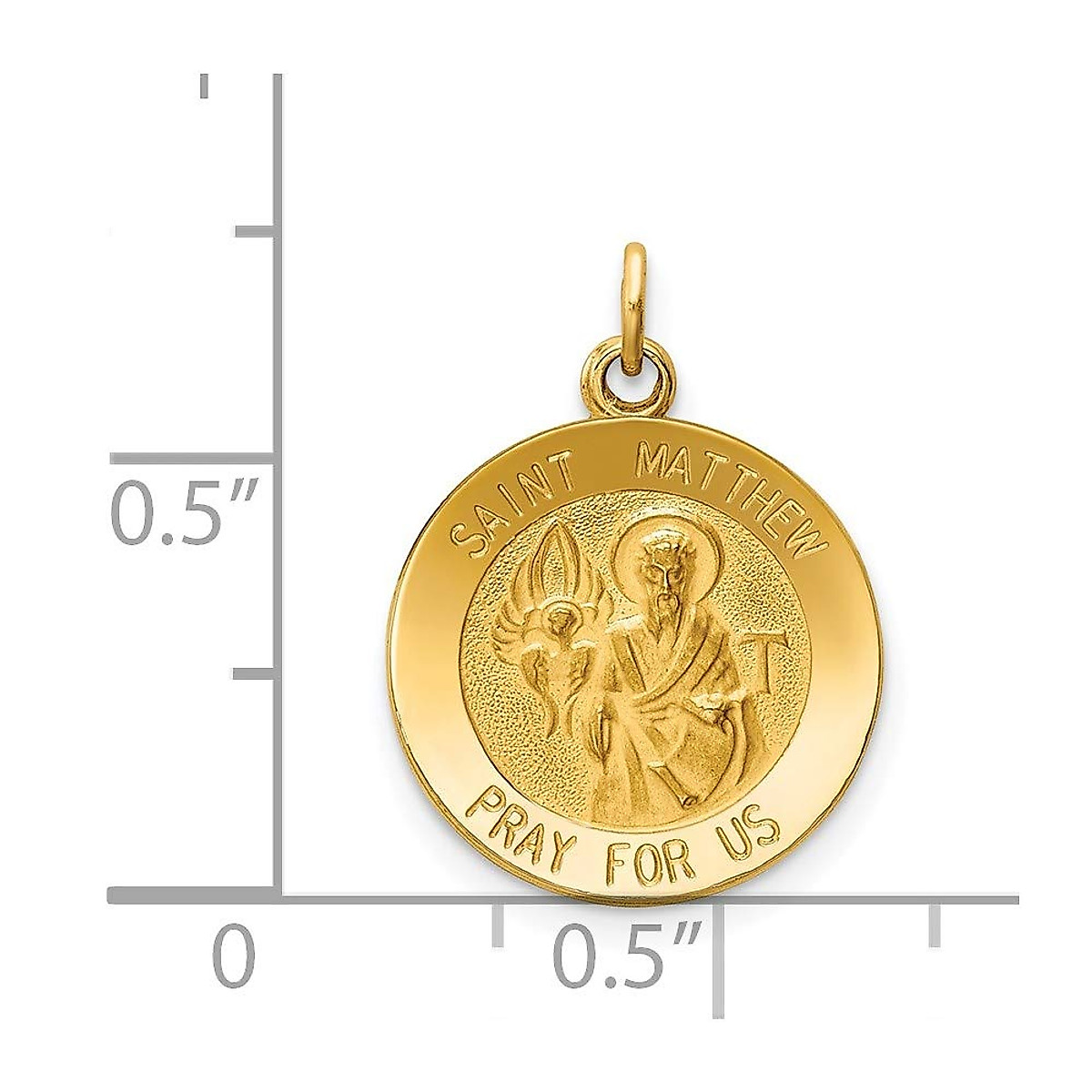 14k Saint Matthew Medal Charm QXR402